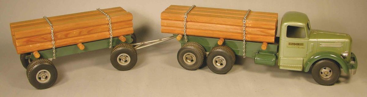 Smith Miller, Toy Truck, original, Lumber Mack truck w/trailer