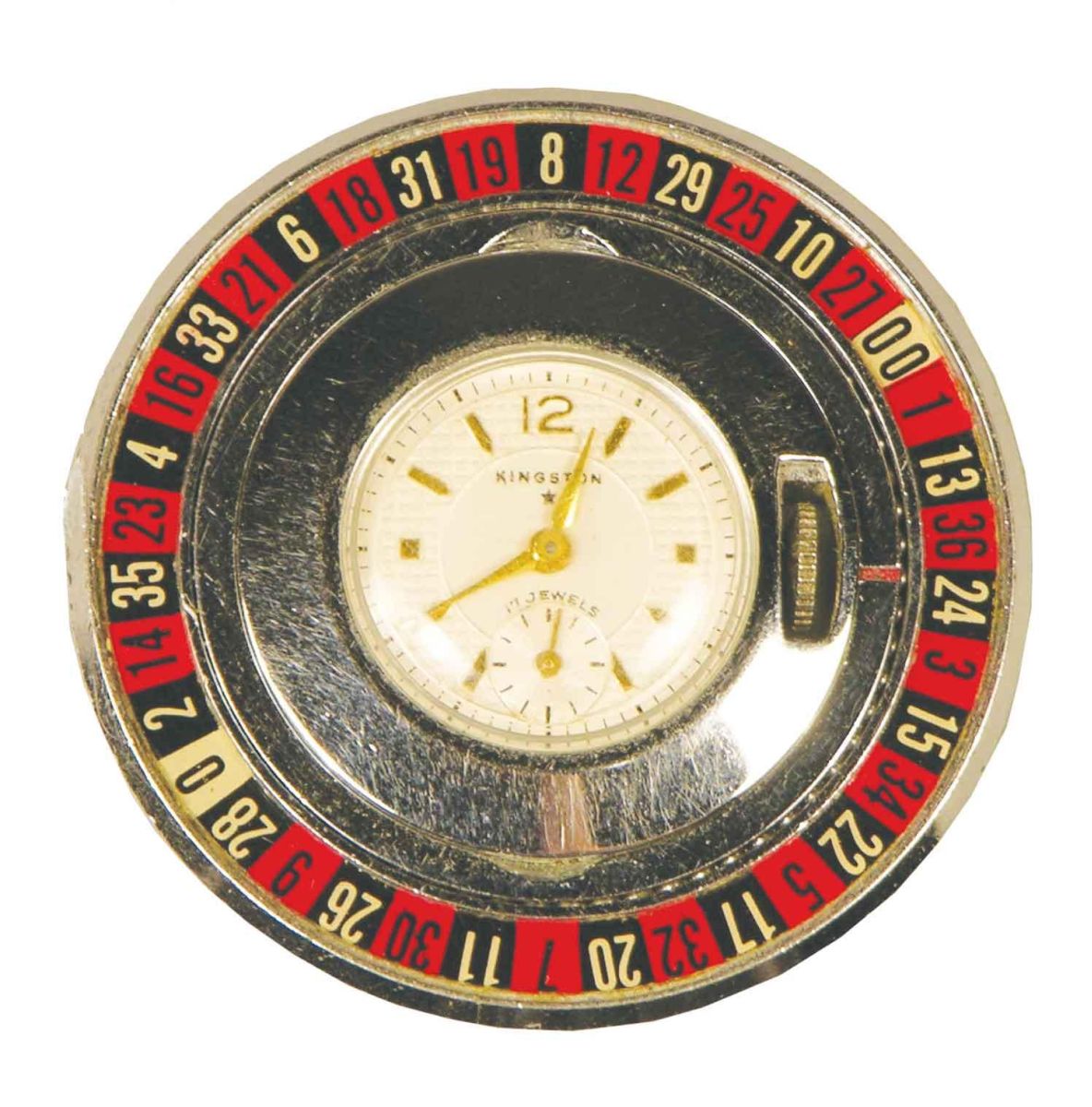 Pocket Watch with Spinning Roulette and Horse Race Bezel