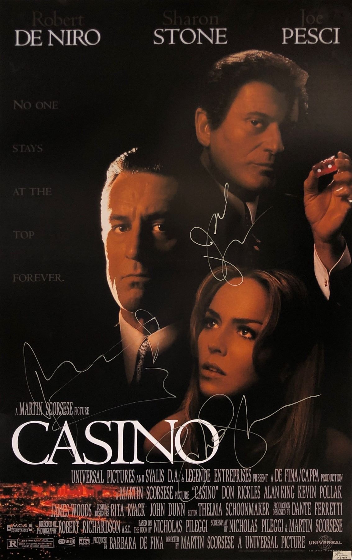 Robert De Niro Autograph Signed Casino Sharon Stone Poster