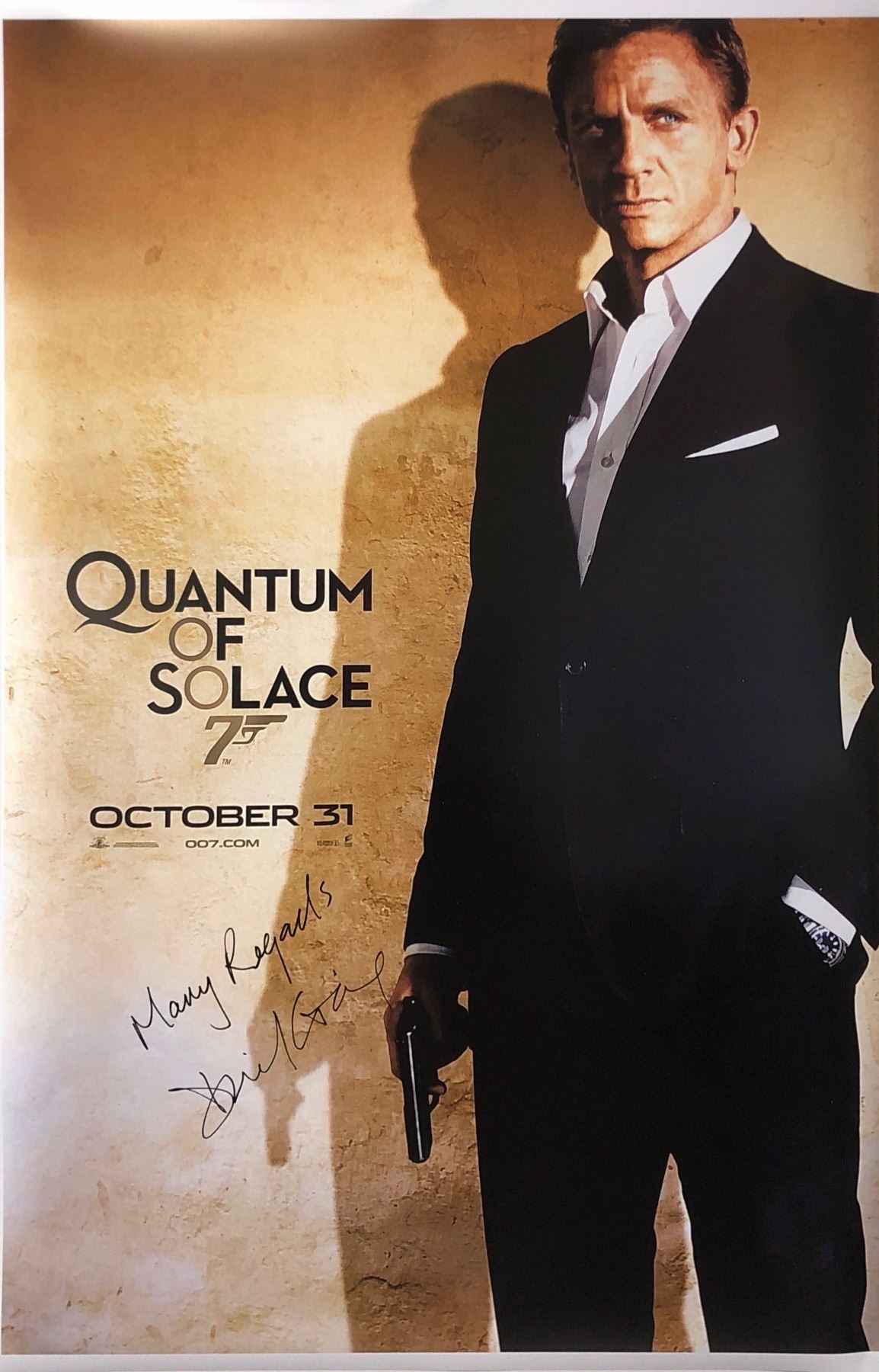 Daniel Craig Autograph Signed James Bond 007 Quantum of Solace Poster