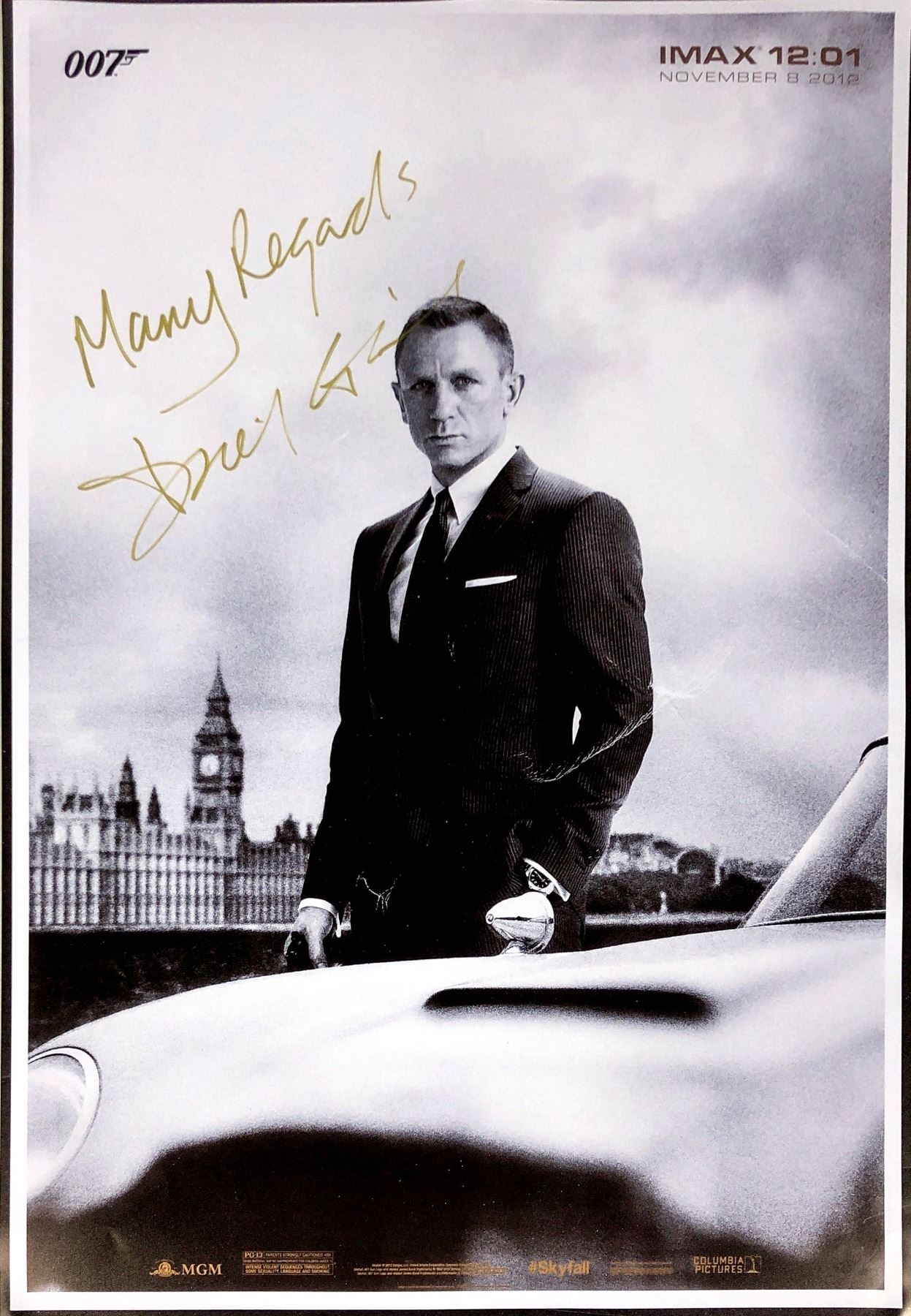 Daniel Craig Autograph Signed James Bond 007 Poster