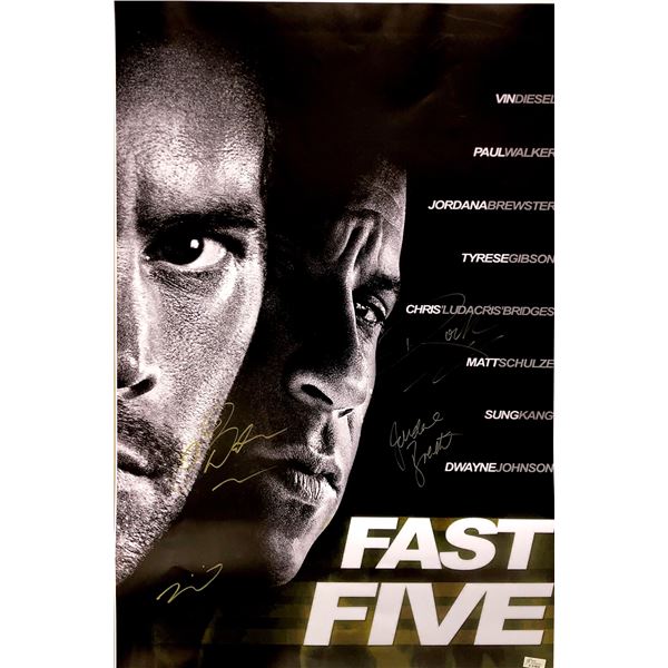 Autograph Signed Fast and Furious 5 Poster