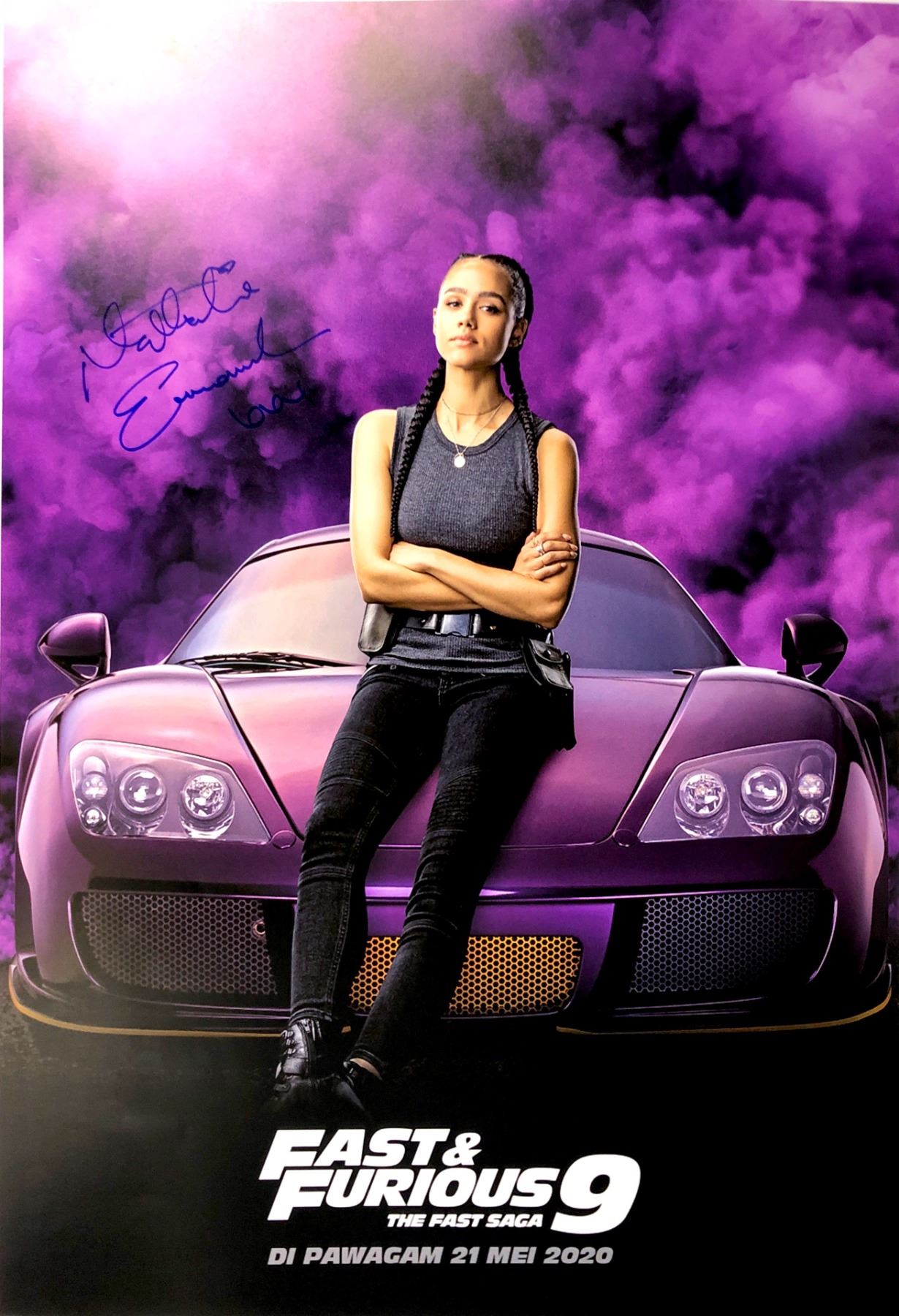 Autograph Signed Fast and Furious 9 Poster