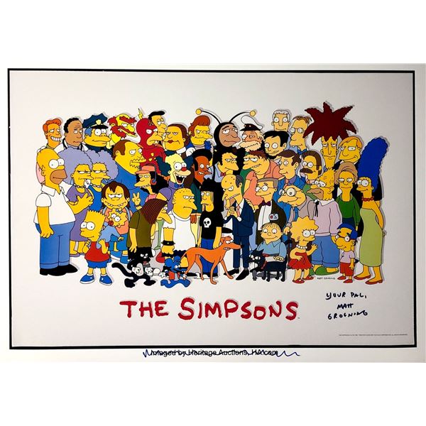 Autograph Signed Simpsons Poster