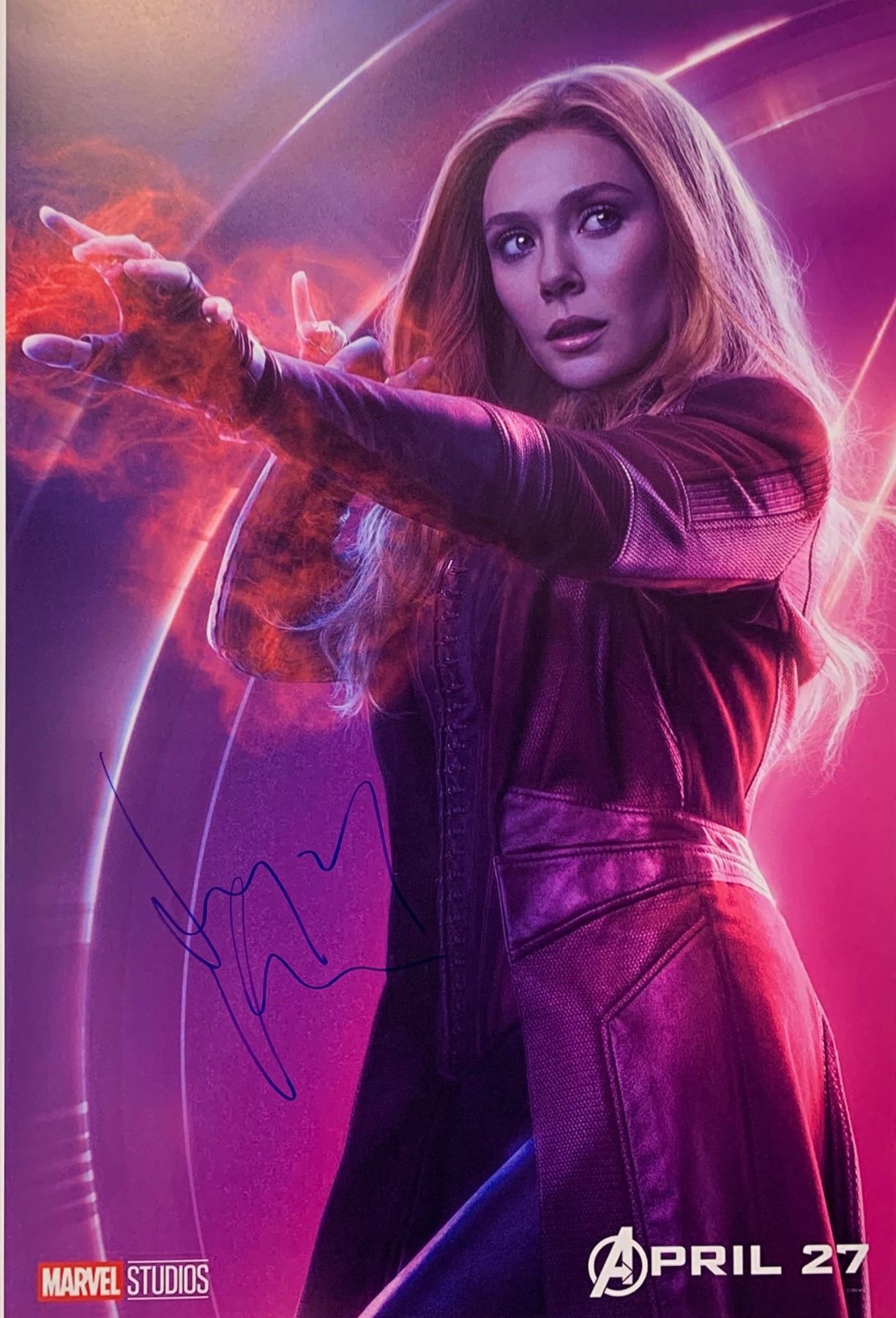 Elizabeth Olsen Autograph Signed Avengers Poster
