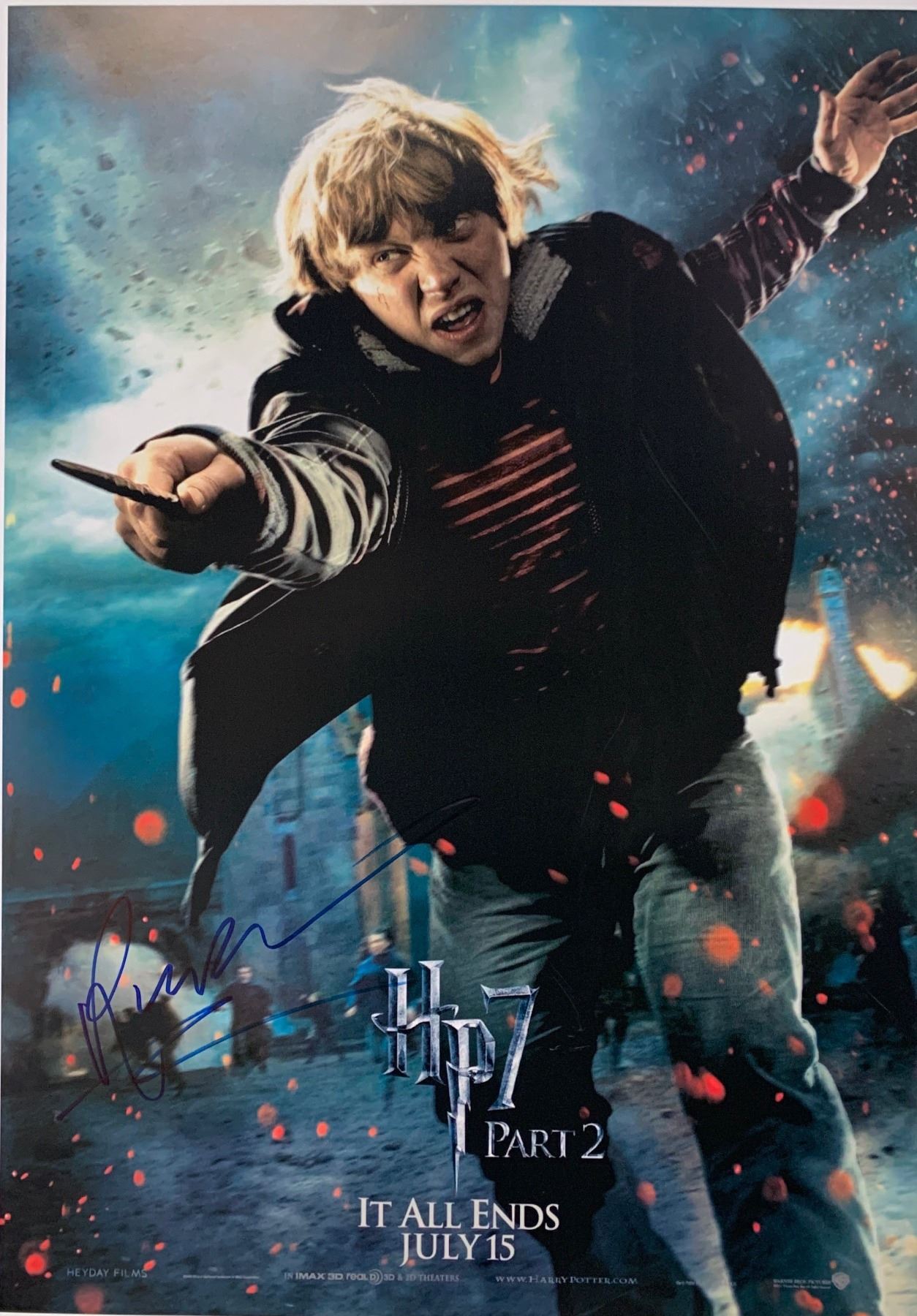 Rupert Grint Autograph Signed Harry Potter Poster