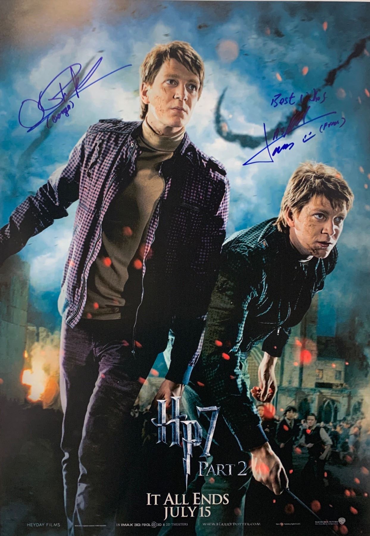 Oliver Phelps Autograph Signed Harry Potter Poster