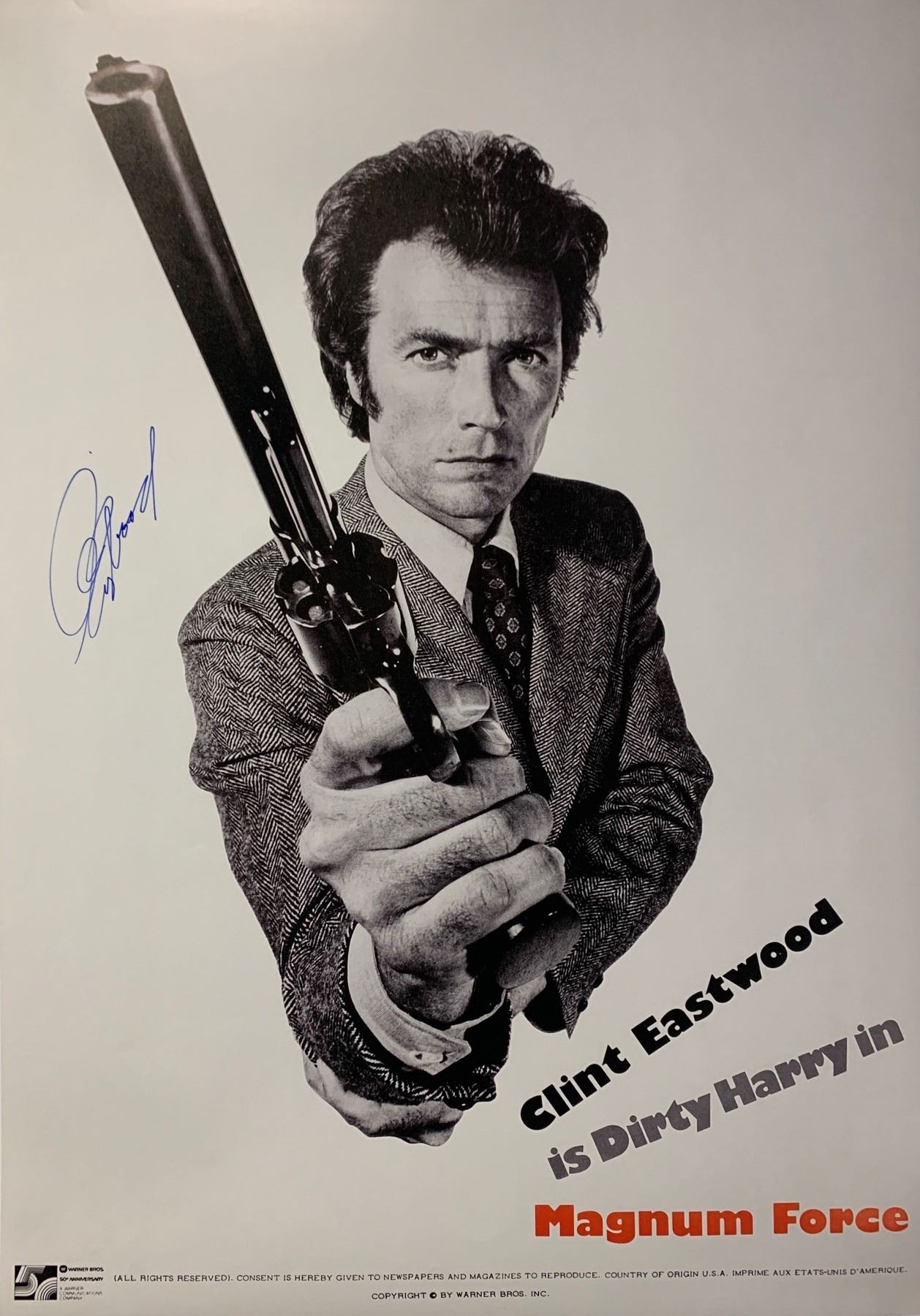 Clint Eastwood Autograph Signed Dirty Harry Poster