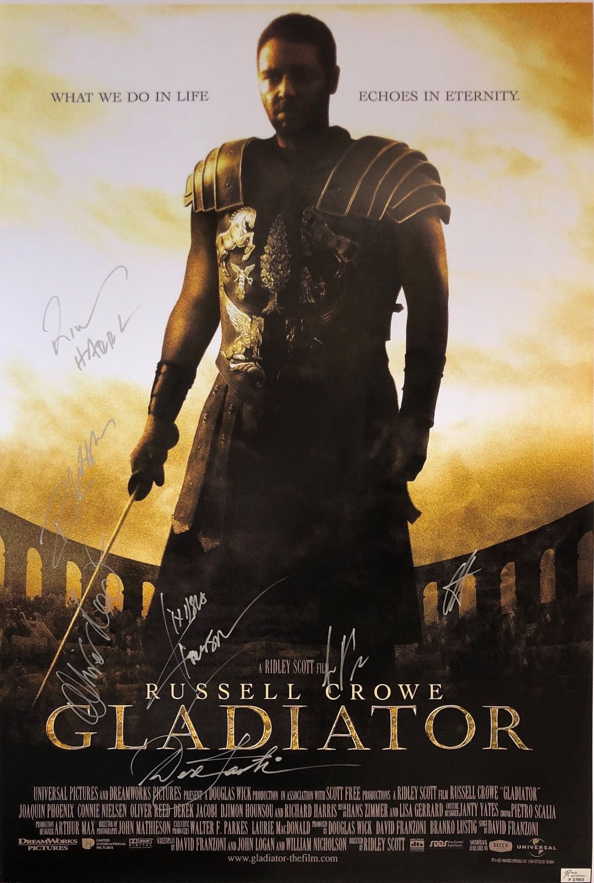 Gladiator Russell Crowe Signed Poster