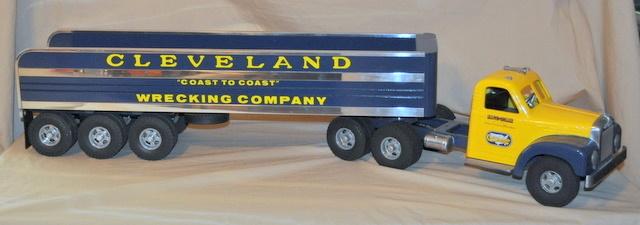 Custom S-M Cleveland Wrecking Company Truck w/ open Top Trailer