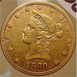 1880 10 DOLLAR LIBERTY GOLD COIN - See Pics to Gra