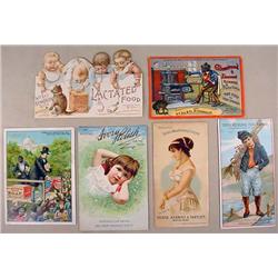 LOT OF 6 VICTORIAN TRADE CARDS - Incl. Black Ameri
