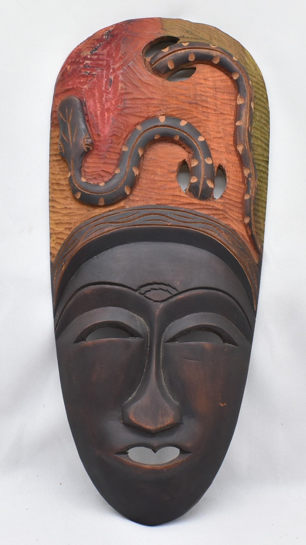 African Carved Wood Snake Mask DW 201
