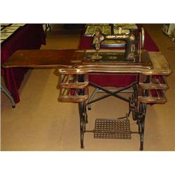 ANTIQUE A G MASON ROTARY SPECIAL TREADLE SEWING MA