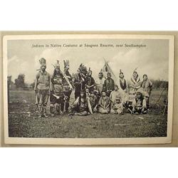 VINTAGE NATIVE AMERICAN POSTCARD OF INDIANS IN NAT