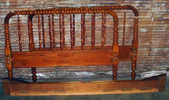 VINTAGE WOODEN SPINDLE BED - DOUBLE SIZE - Headboa