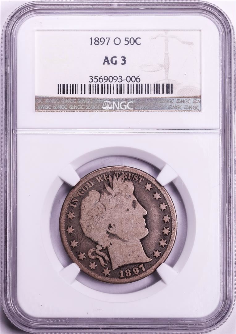 1897-O Barber Half Dollar Coin NGC AG3