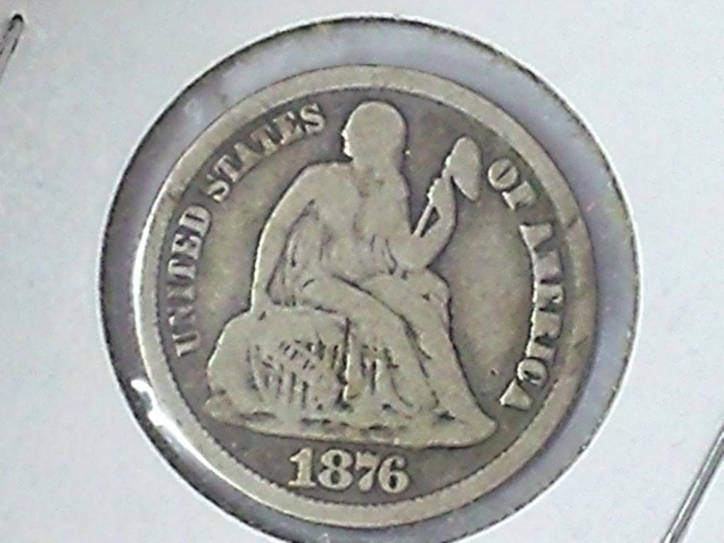 1876-CC Seated Liberty Dime