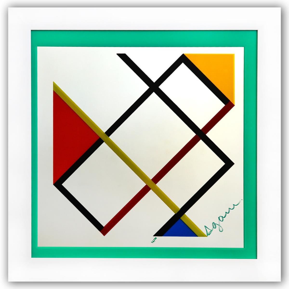 Yaacov Agam- Color Serigraph with Pigments on Glass Mirror "Homage to ...