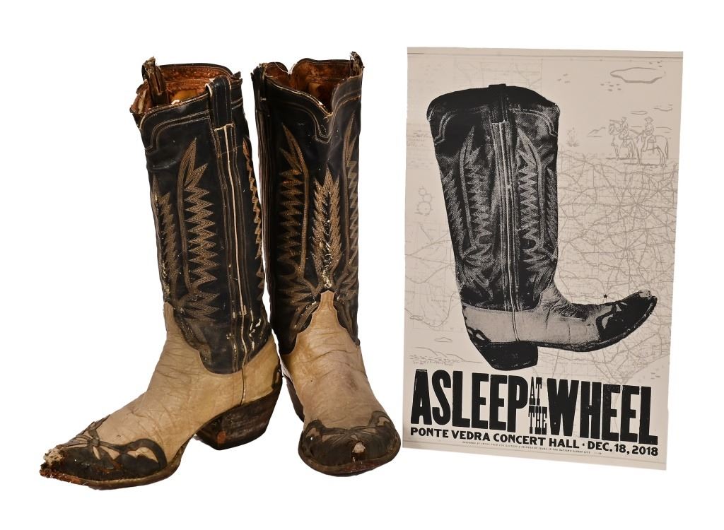 Pair Of Ray Benson's Boots and AATW Concert Poster