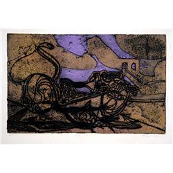 Edward Koren, Shore Dinner, Aquatint Etching