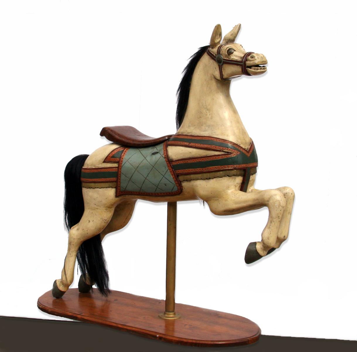Hand Painted Carved Wooden Carousel Horse