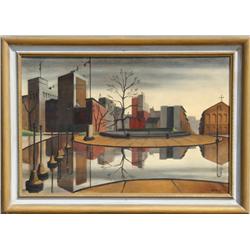 M. Scott, City View, Painting
