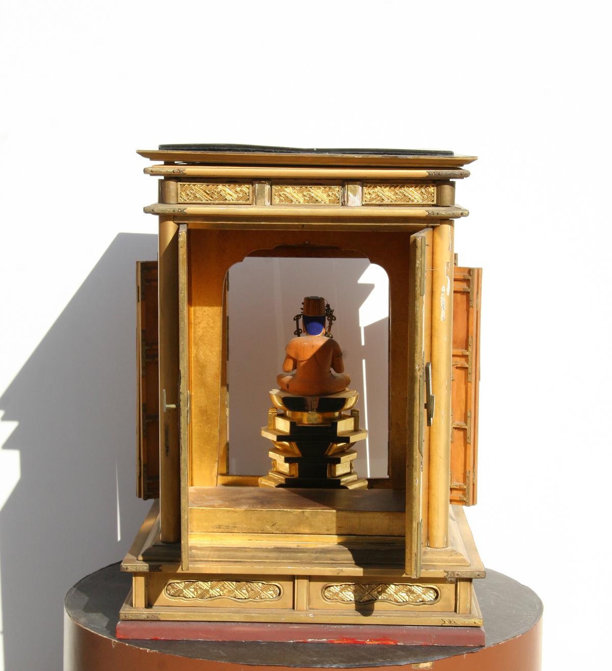 Japanese Buddha Travel Shrine Sculpture Box