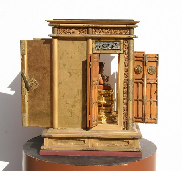 Japanese Buddha Travel Shrine Sculpture Box