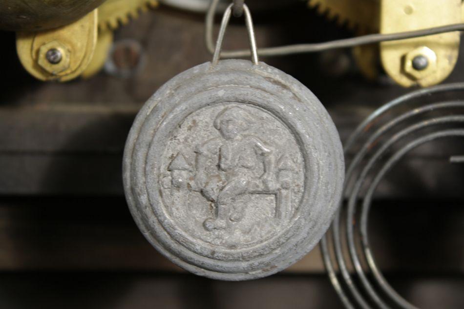 A Seth Thomas Faux Marble Mantle Clock.