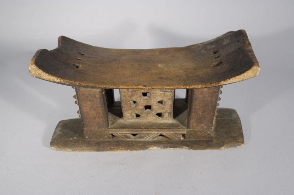 An African Carved Hardwood Ashanti Ceremonial Stool.