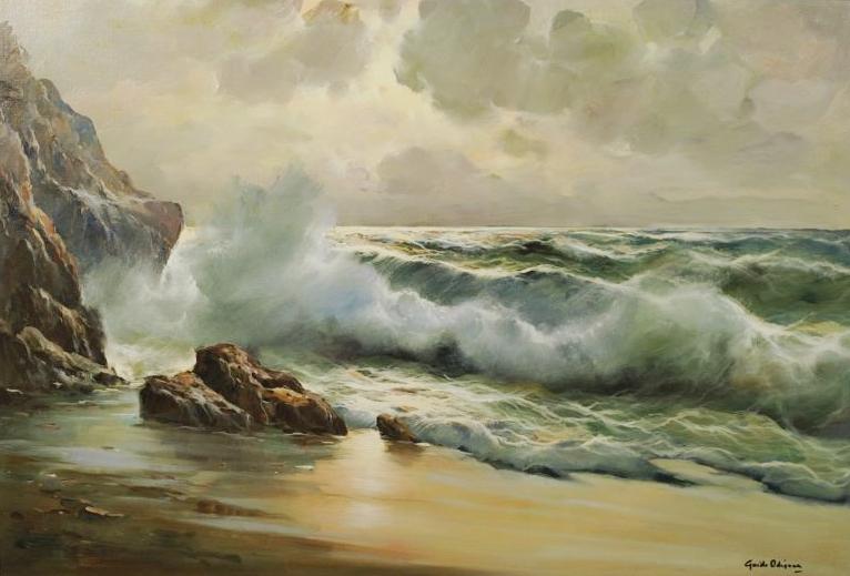 Guido Odierna (Italian, 1913-1991) Seascape, Oil on canvas,