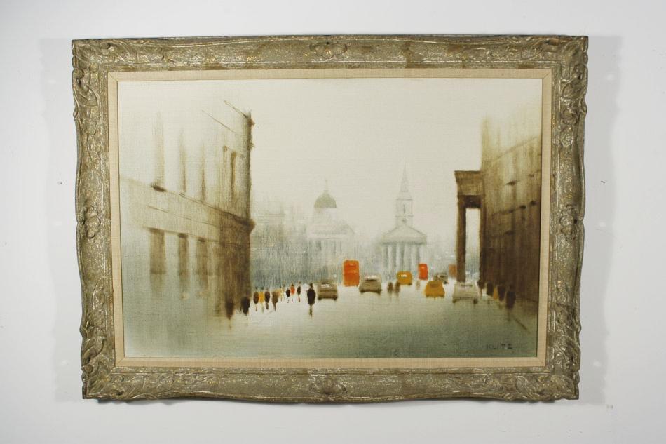 Anthony Klitz (Irish, 1917-2000) City Scene, Oil on canvas,