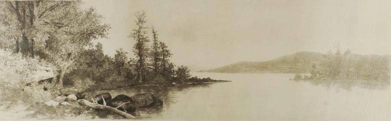 Ernest C. Rost (1866-1940) River Landscape, Engraving.
