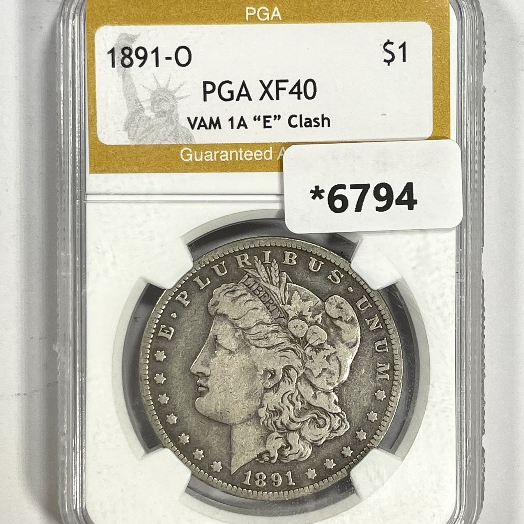 1891-O Morgan Silver Dollar PGA-XF40 VAM-1A "E"