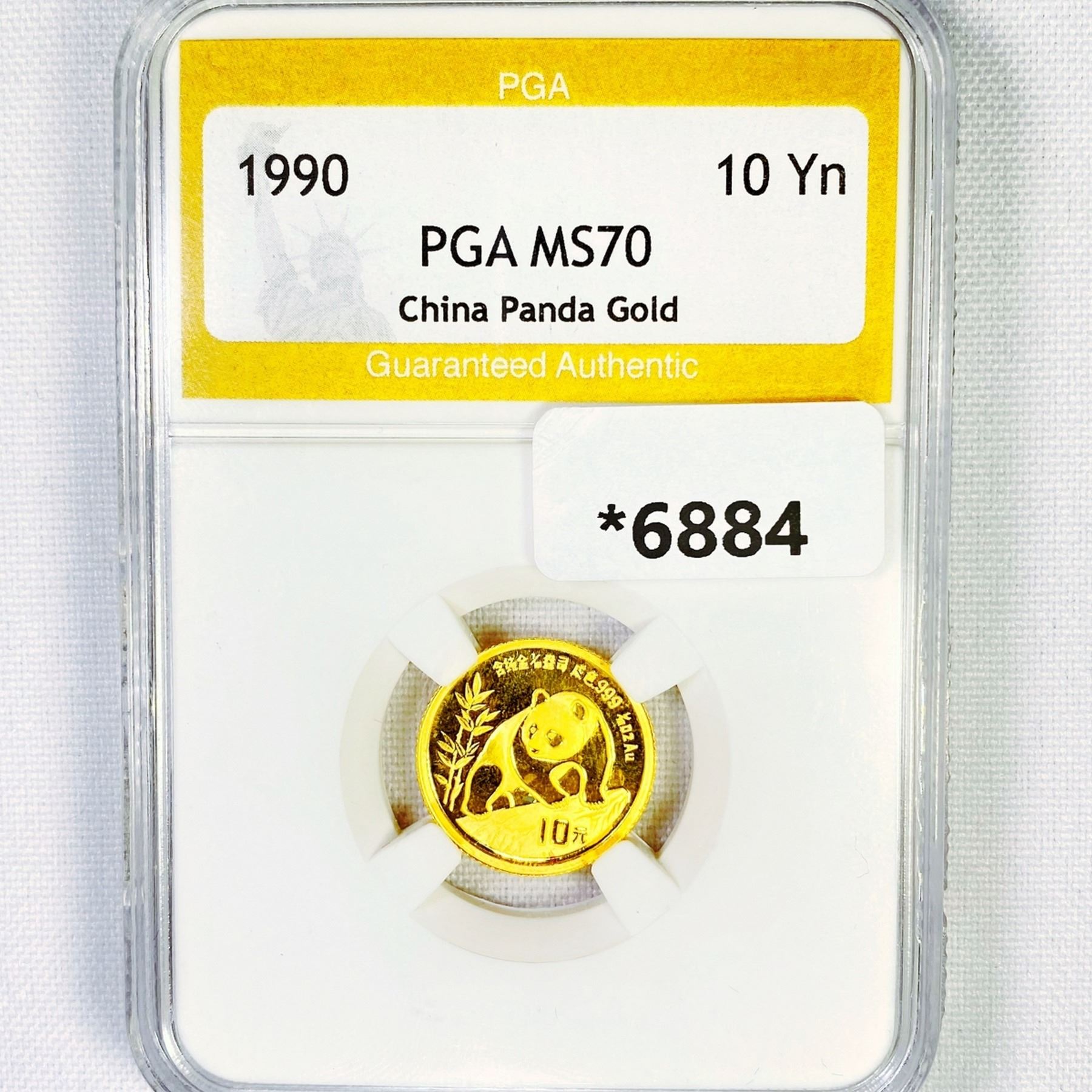1990-P 10 Yuan 1/10 oz China Gold Panda PGA-PR70