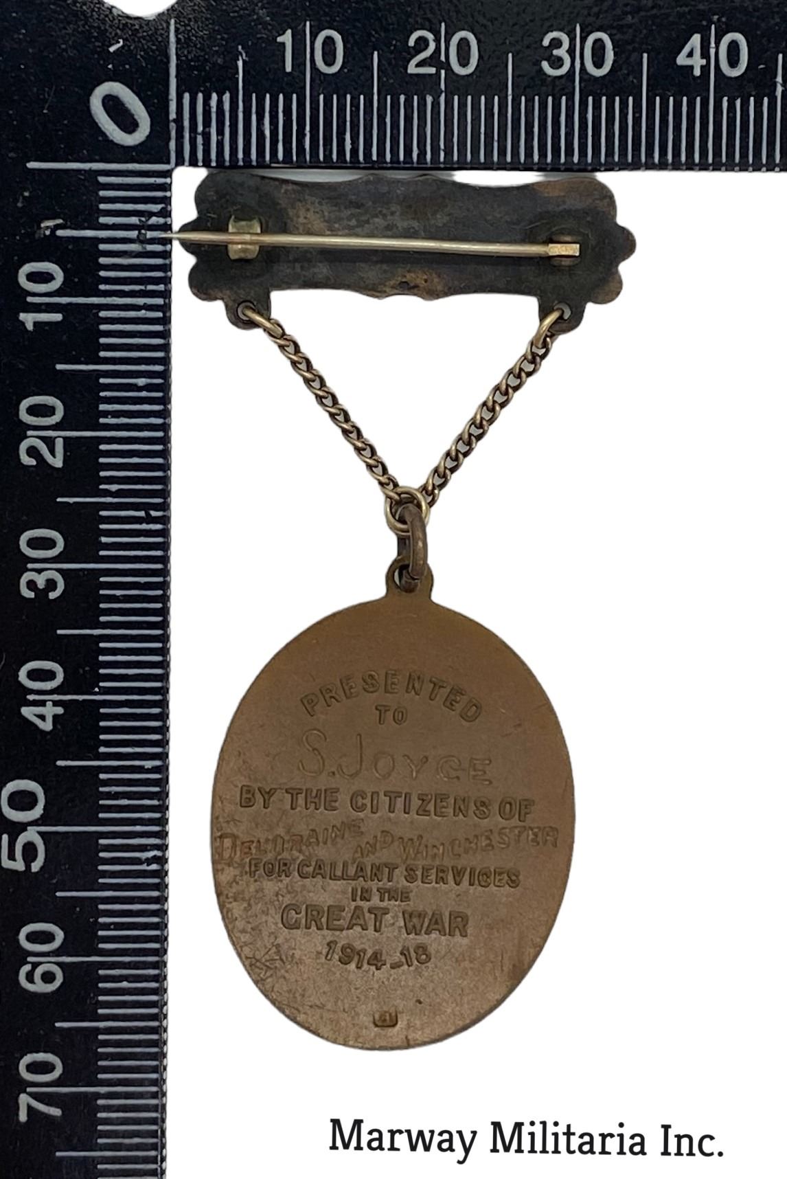 WW1 Welcome Home Medal Deloraine & Winchester