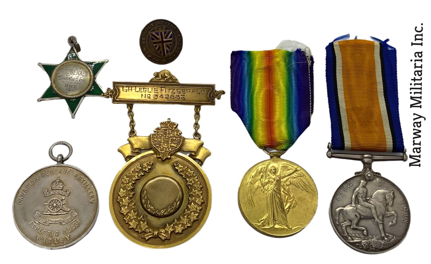 WW1 Welcome Home Medal, WW1 Pair & Other Militaria. Township of Adamston