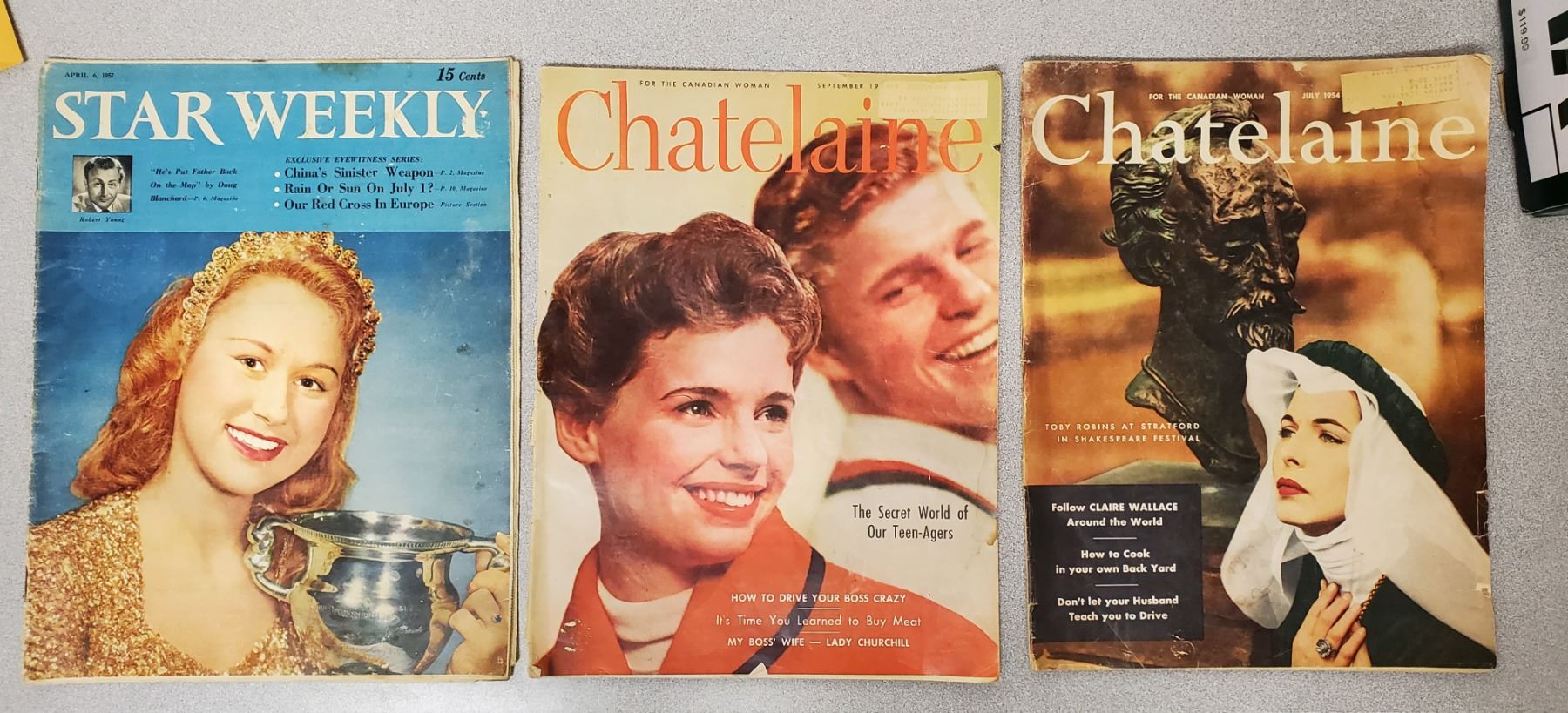 3 vintage magazines - Star Weekly 1957, Chatelaine 1950's - Schmalz ...