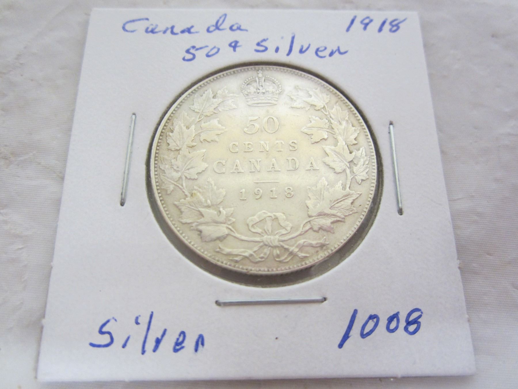 1918 Canadian Silver Fifty Cent Piece - Schmalz Auctions