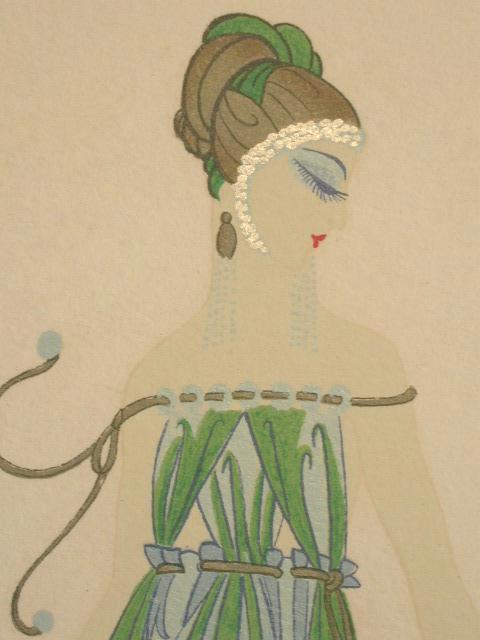 Erte Signed Lithograph Russian Dress