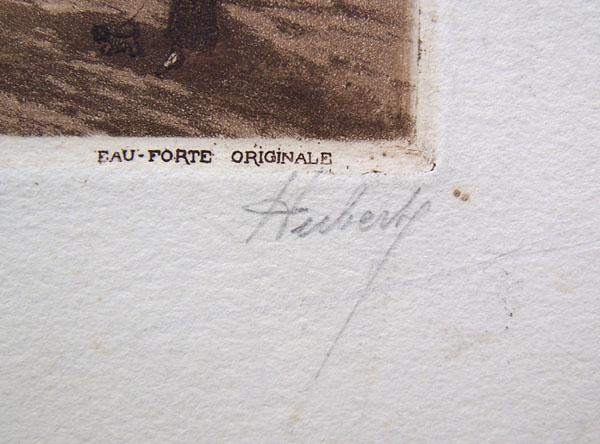 ALFRED HUBERT hand signed etching