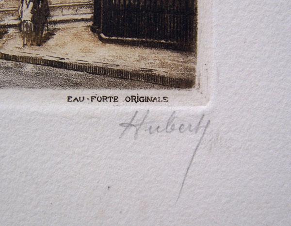 ALFRED HUBERT hand signed etching