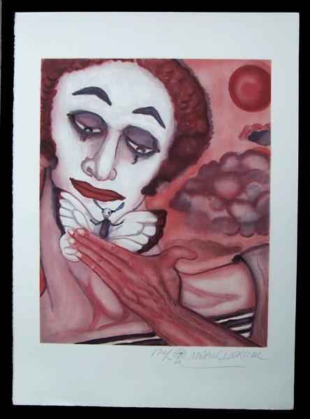 MARCEL MARCEAU Litho + Drawing Mime