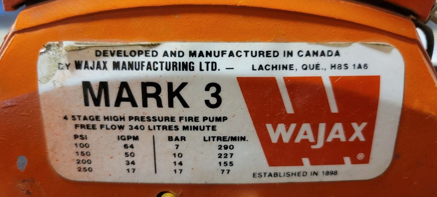 Wajax Mark 3 Pump (this is the prefered pump for fighting fires ...