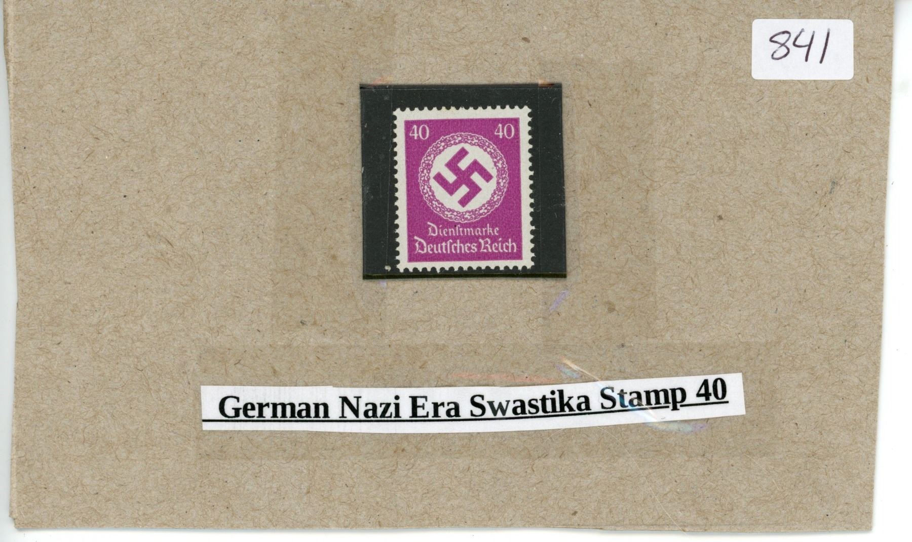 German Nazi era Swastika stamp, 40 - Schmalz Auctions