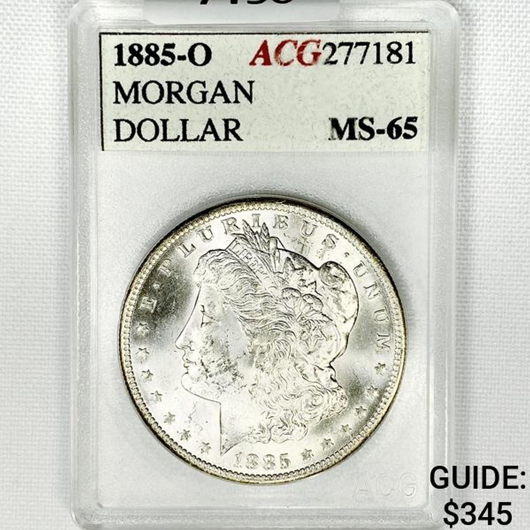 1885-O Morgan Silver Dollar ACG-MS65