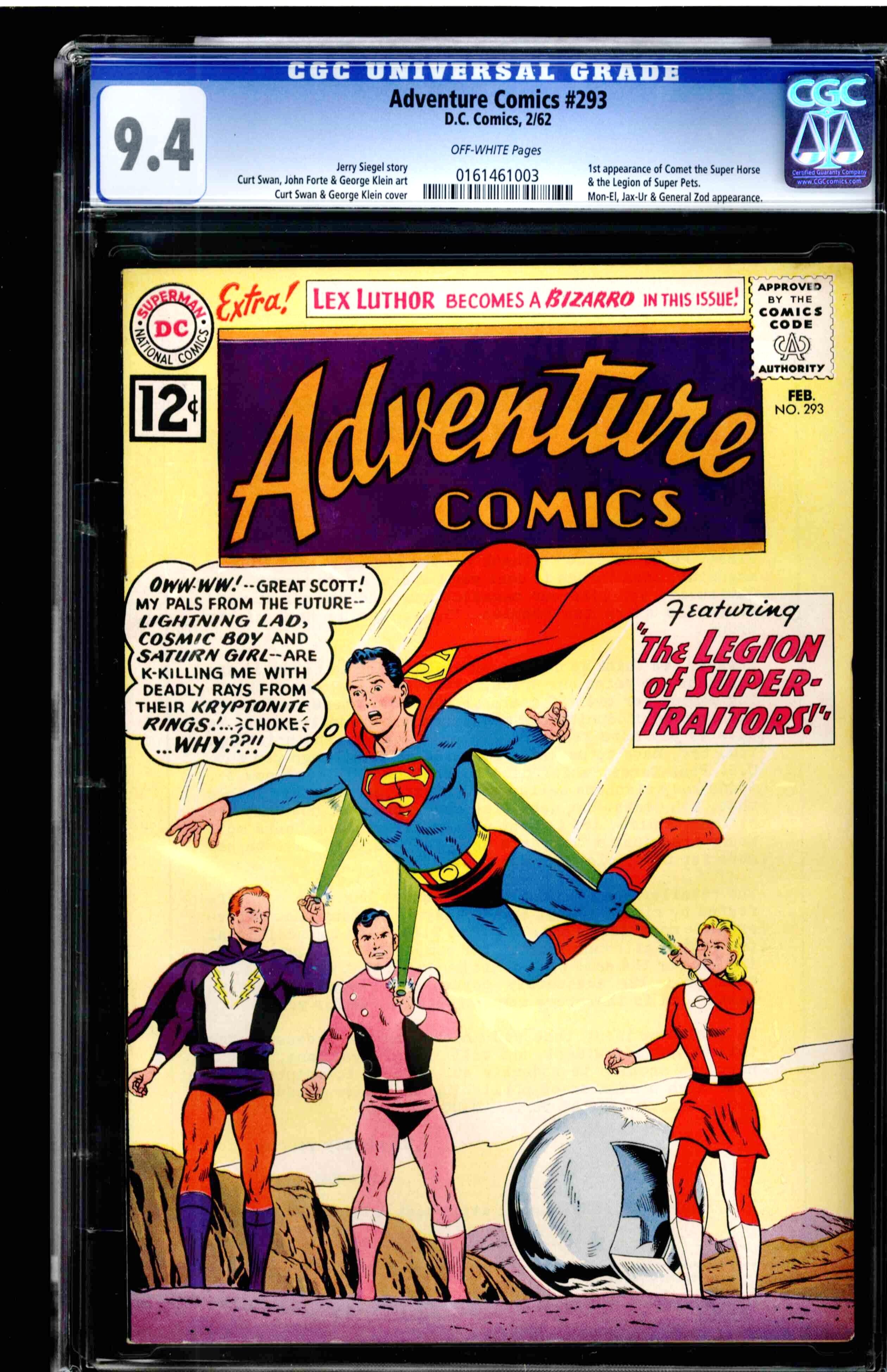 Adventure Comics #293 CGC 9.4 off-white pages