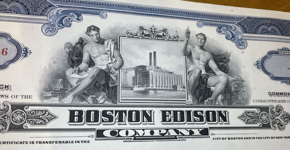 Boston Edison Stock Certificate