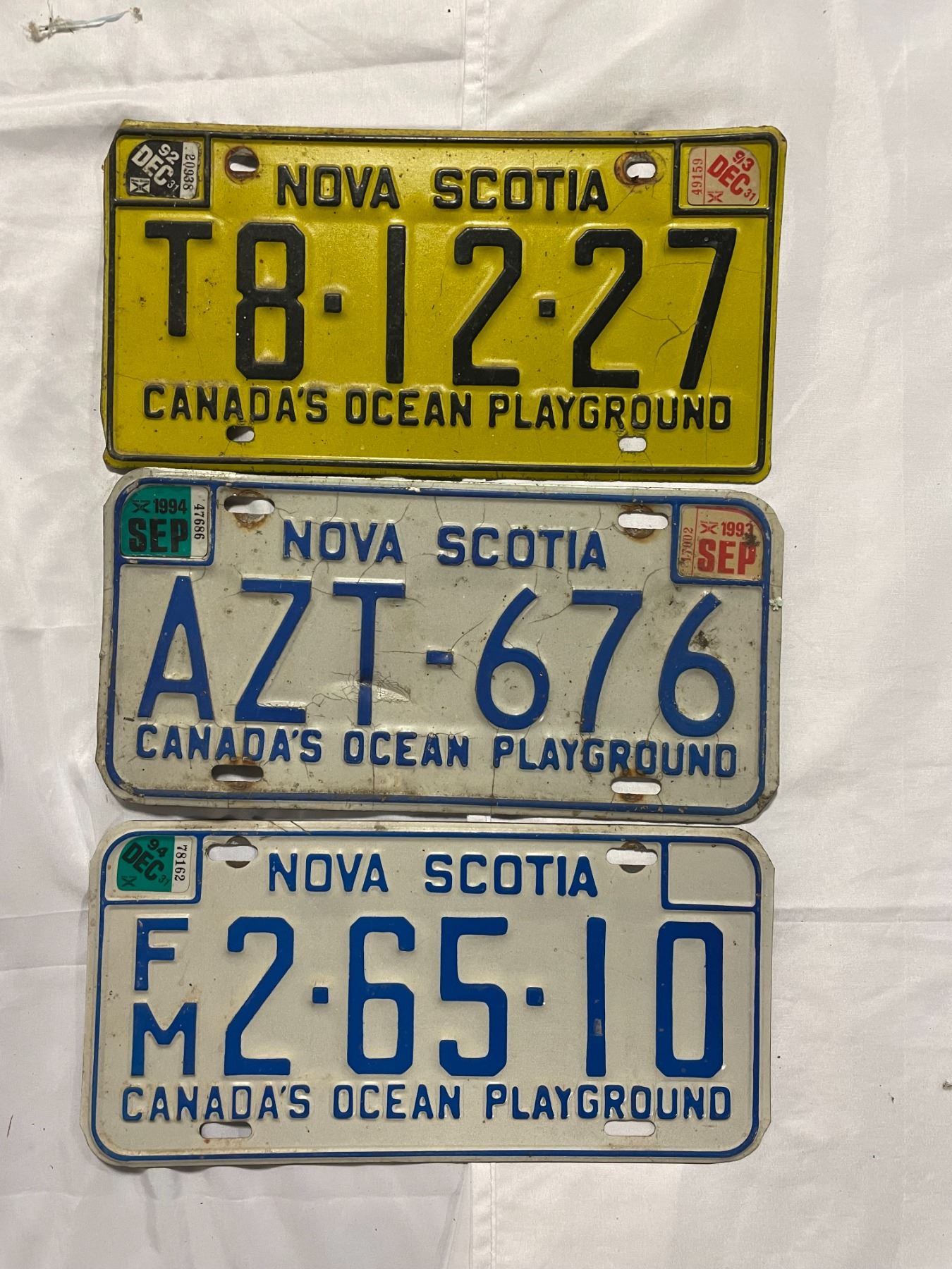 License Plate , THREE Nova Scotia Plates
